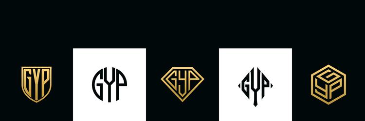 Initial letters logo designs bundle Royalty Free Vector