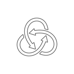 Interaction logo template of interlaced arrows Vector Image