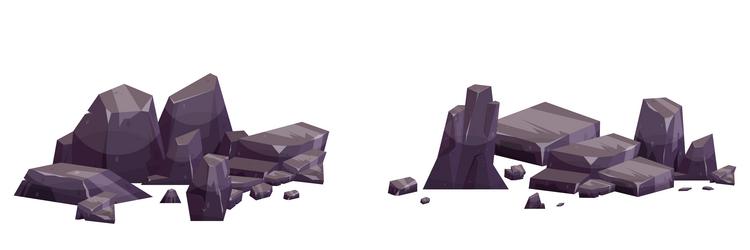 Cartoon stones collection isolated on white Vector Image