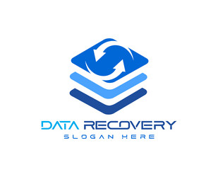Data recovery logo design templates Royalty Free Vector