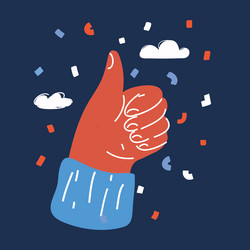 Hand showing thumbs up sign Royalty Free Vector Image