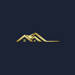 House icon gold logo Royalty Free Vector Image
