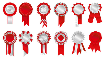 Rosette ribbon set a big Royalty Free Vector Image