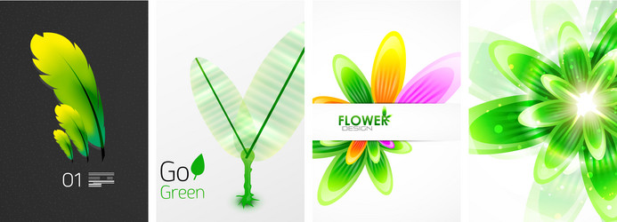 Set of nature posters for Royalty Free Vector Image