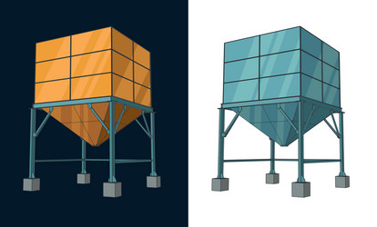 Storage and buffer silo blueprints Royalty Free Vector Image