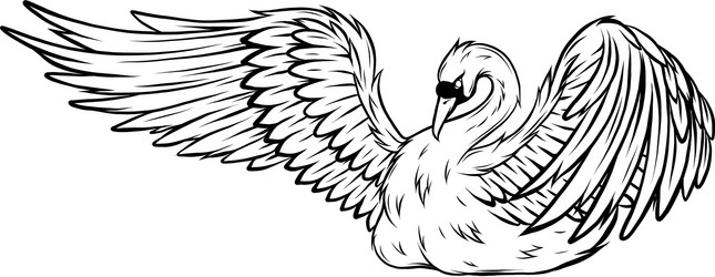 Sad swan Royalty Free Vector Image - VectorStock