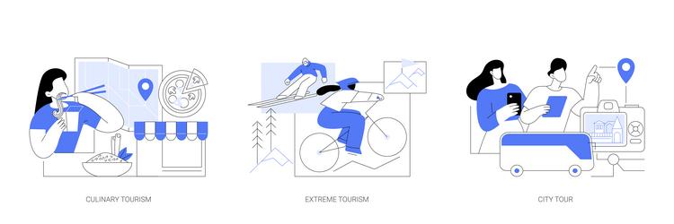 Authentic travel experience abstract concept Vector Image