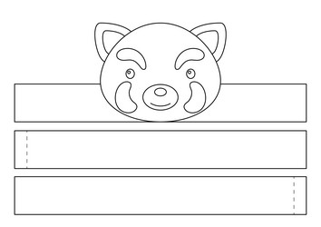 Printable panda paper crown party headband die Vector Image