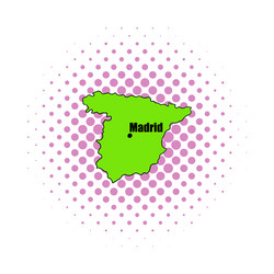 Spanish map icon cartoon Royalty Free Vector Image