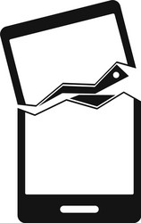 Broken technology icon simple style Royalty Free Vector