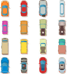 Modern vehicle transport top view icons set Vector Image
