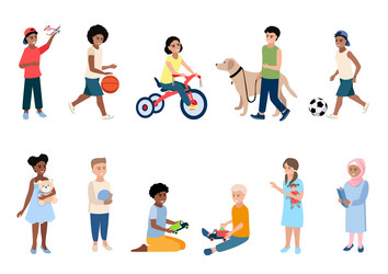 Children set Royalty Free Vector Image - VectorStock