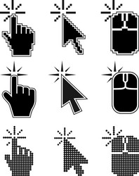 Clicking mouse cursors computer finger pointer Vector Image