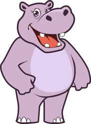 Cartoon funny hippo Royalty Free Vector Image - VectorStock