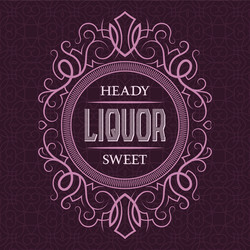 Strong drink label design template patterned Vector Image
