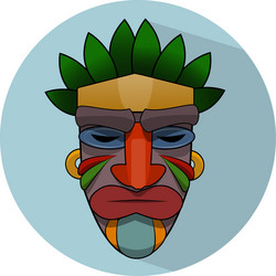 Ancient ritual mask with angry faces from mayan Vector Image