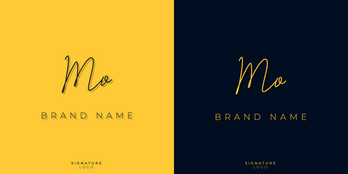 Initial letters mo monogram logo design bundle Vector Image