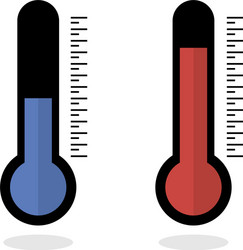 Temperature logo thermometer icon measuring hot Vector Image