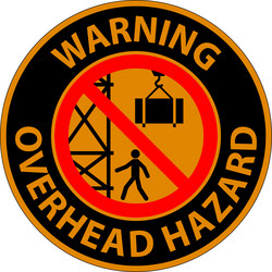 Safety first sign overhead hazard Royalty Free Vector Image