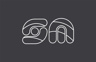 Joined sm alphabet letter logo icon combination Vector Image