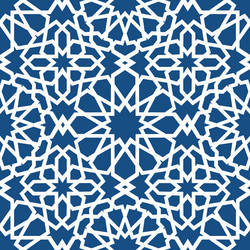 Blue islamic pattern seamless arabic geometric Vector Image
