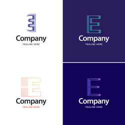 Letter e big logo pack design creative modern Vector Image