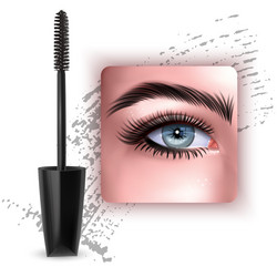 Mascara design picture with single blue eye Vector Image