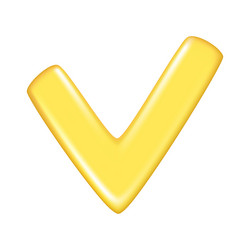 Realistic 3d yellow check or correct sign Vector Image