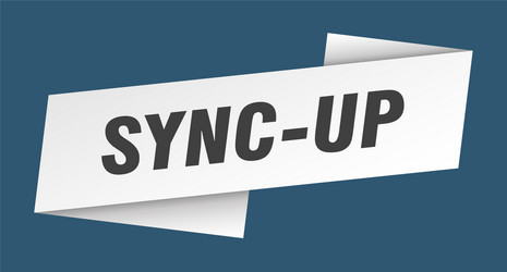 Sync-up ribbon paper band banner sign Royalty Free Vector