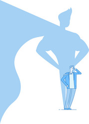 Executive woman with superhero shadow strong Vector Image