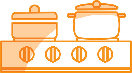 Kitchen pot with stove Royalty Free Vector Image