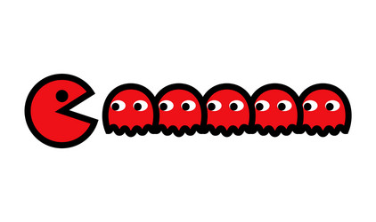 80s pacman video game Royalty Free Vector Image