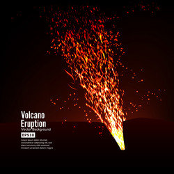 Eruption volcano thunderstorm sparks big Vector Image