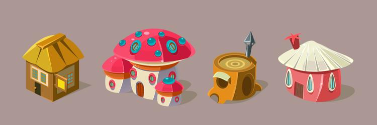 Fairytale house isometric fantasy buildings Vector Image