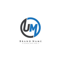 Minimal logo for initial letter um Royalty Free Vector Image