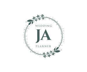 Ja initials letter wedding monogram logos Vector Image