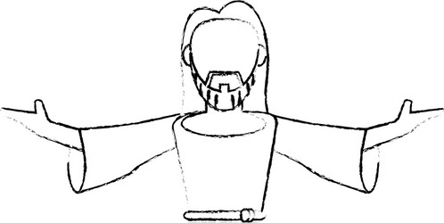 Jesus christ devotion sacrifice sketch Royalty Free Vector