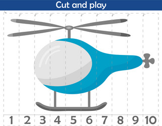 Math puzzle for children we cut and play Vector Image