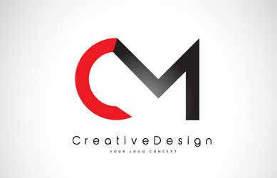 Cm creative modern letter logo design icon Vector Image
