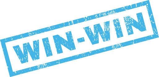 Win-win stamp win-win rectangular stamp on white Vector Image