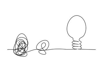 Concept for problem solving one line drawing Vector Image