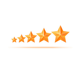 Star rating with five gold stars concept Vector Image
