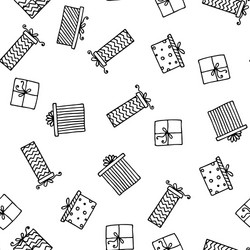 Seamless pattern with gift boxes wallpaper Vector Image