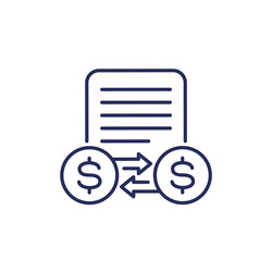 Transaction info line icon Royalty Free Vector Image