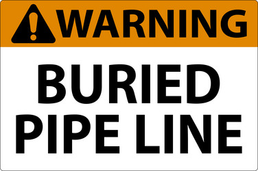 Warning sign buried pipe line on white background Vector Image