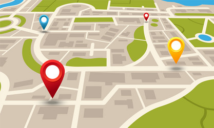 City map with location town plan pin for gps Vector Image