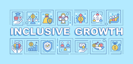 Inclusive growth word concepts dark blue banner Vector Image