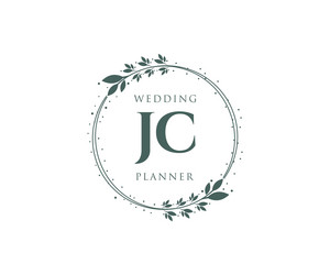 Jc initials letter wedding monogram logos Vector Image