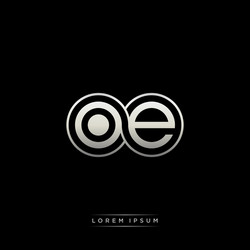 Oe initial letter linked circle capital monogram Vector Image