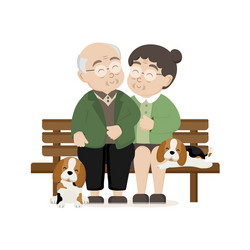 Senior family with dog Royalty Free Vector Image